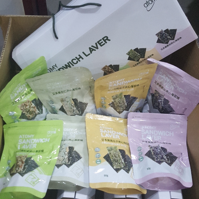 (instock) Korea atomy healthy seaweed with filling sandwich laver ...