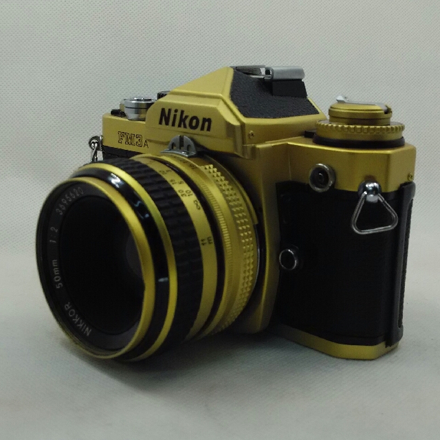 Nikon FM3A + AIS 50mm F2 Gold Repaint, Photography, Cameras on Carousell