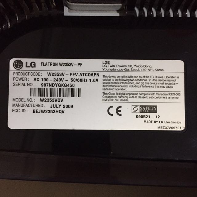 LG Flatron W2353V-PF - 23 inch LED, Computers & Tech, Parts ...