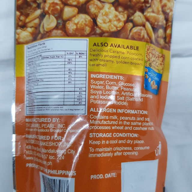 Goldilocks Nutty Caramel PopCorn, Food & Drinks, Packaged & Instant ...