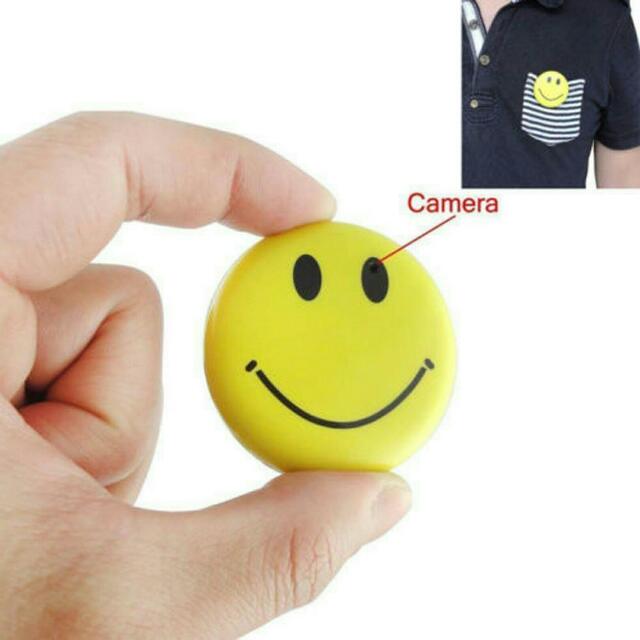 😊SMILEY😁 Face Badge Button SPY Camera🕵, Furniture & Home Living ...