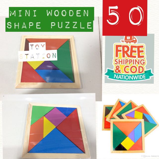 Mini Wooden Shape Puzzle, Hobbies & Toys, Toys & Games on Carousell