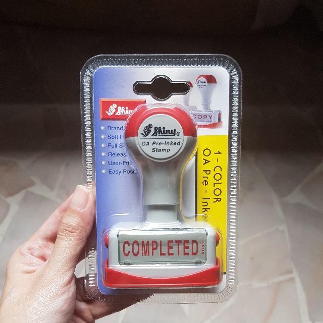 Pre Inked Stamp (Completed) Wording, Hobbies & Toys, Stationery & Craft ...