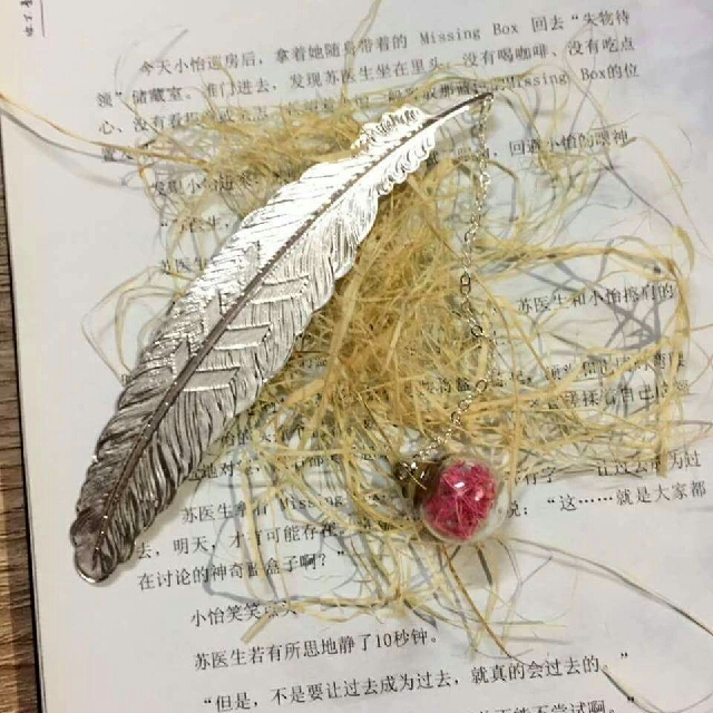 Silver Feather Bookmark With Pink Baby Breath, Hobbies & Toys, Stationery & Craft, Craft ...