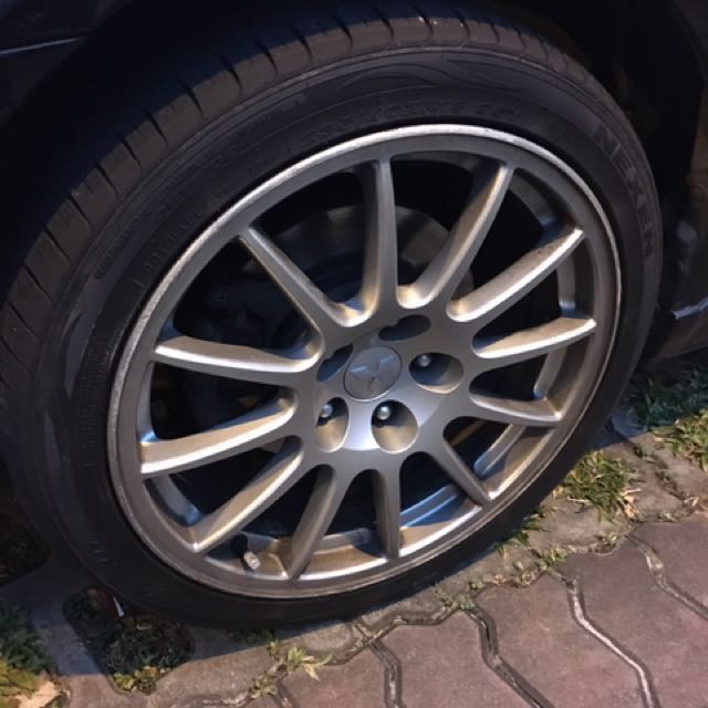 Mitsubishi Evo 10 stock rims, Car Accessories on Carousell