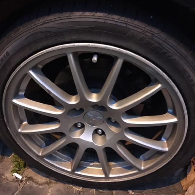 Mitsubishi Evo 10 stock rims, Car Accessories on Carousell