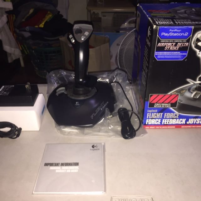 PS2 Logitech Flight Force Feedback Joystick, Video Gaming, Gaming ...