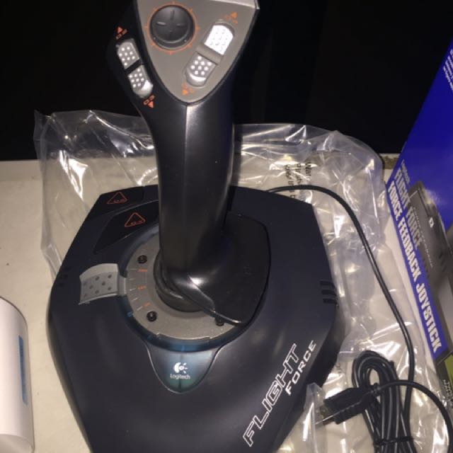 PS2 Logitech Flight Force Feedback Joystick, Video Gaming, Gaming ...