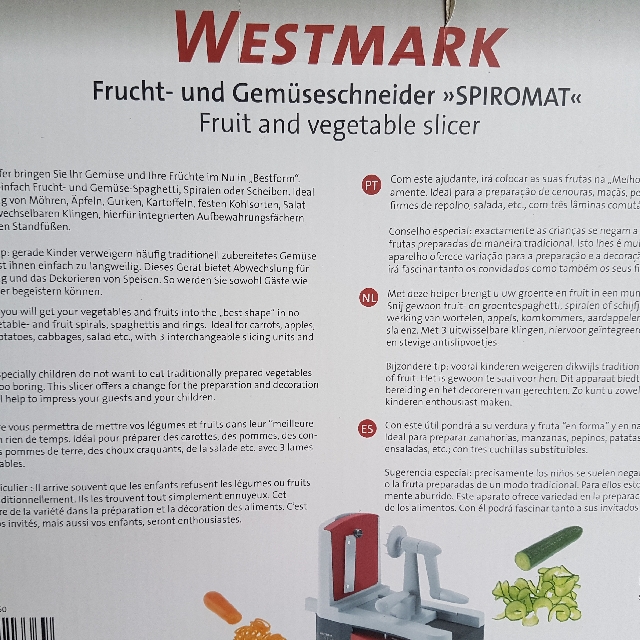 Westmark Spiromat Fruit/Vege Spiralizer, TV & Home Appliances, Kitchen ...