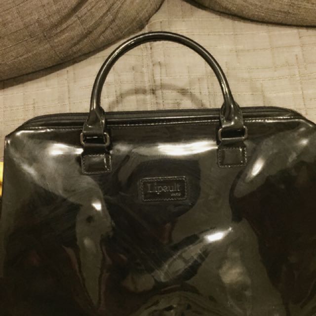 Samsonite Lipault Black Patent Bowling Bag Carry On Luggage, Women's ...