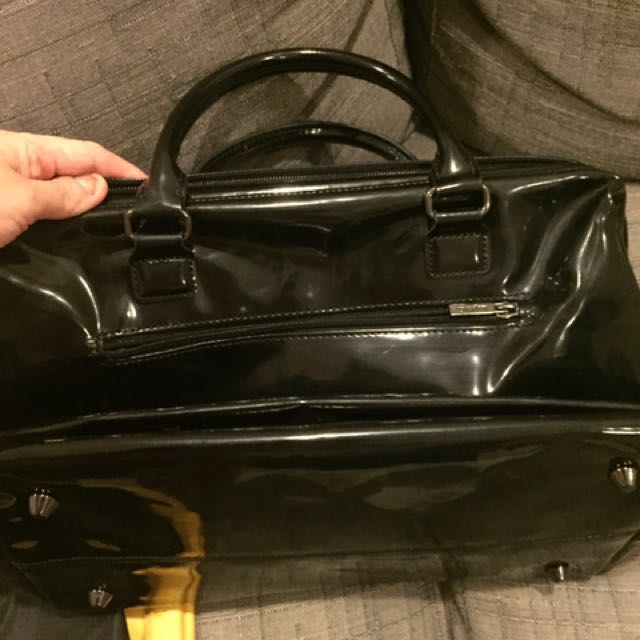 Samsonite Lipault Black Patent Bowling Bag Carry On Luggage, Women's ...