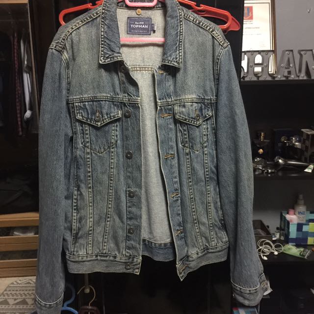 Topman Denim Jacket, Men's Fashion, Bottoms, Jeans on Carousell
