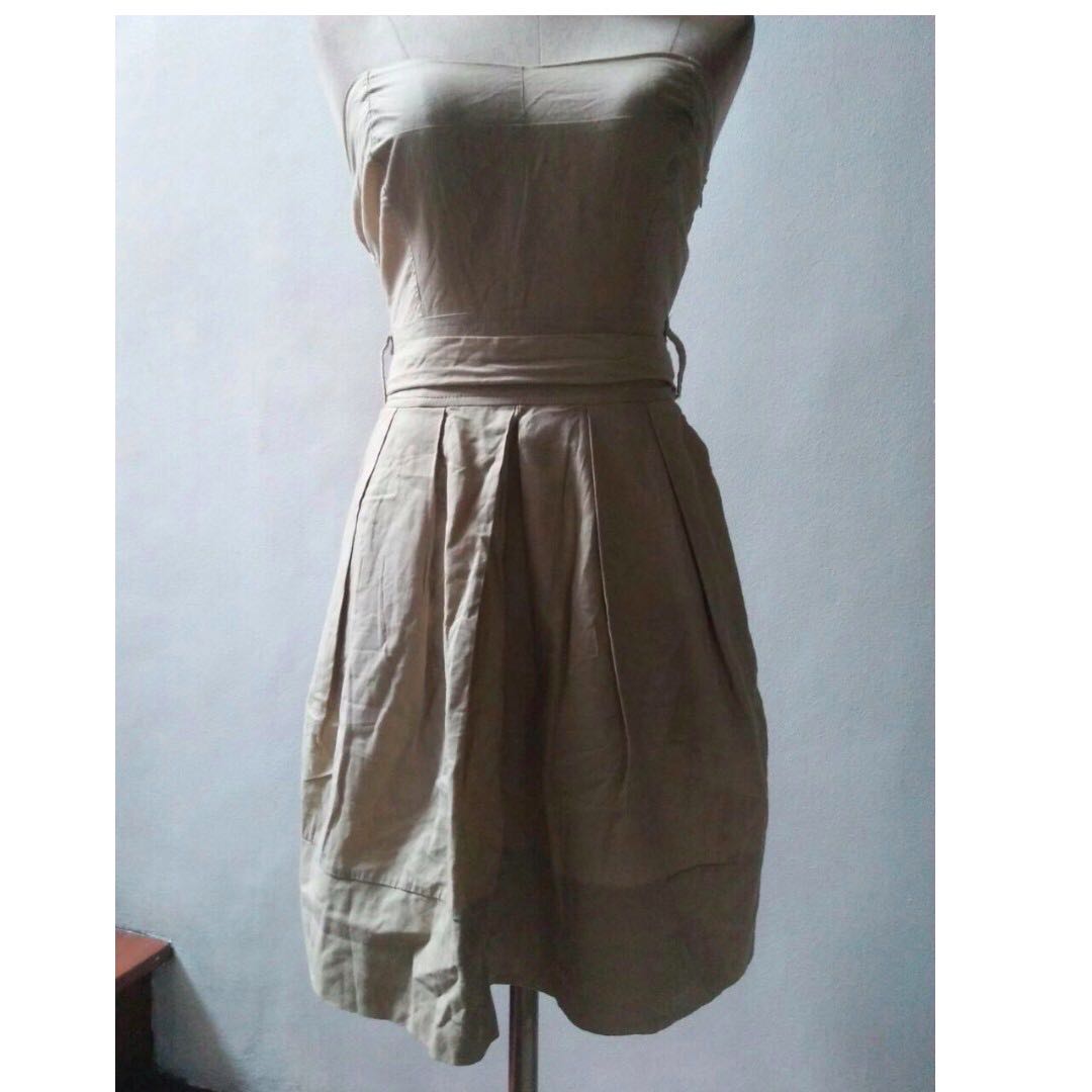 Tube Linen dress in beige, Women's Fashion, Dresses & Sets, Dresses on ...