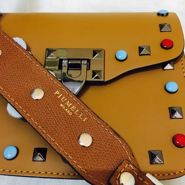 Authentic Piumelli Milano Studded Bag, Women's Fashion, Bags & Wallets ...