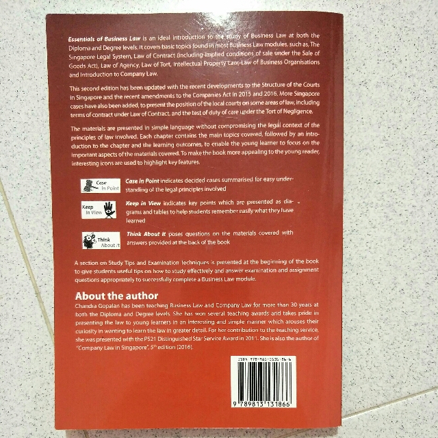 Essentials of Business Law 2nd Edition by Chandra Gopalan, Hobbies ...