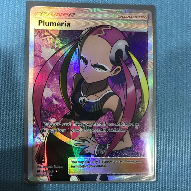 Pokemon TCG Supporter Card, Plumeria Full Art, Hobbies & Toys, Toys ...