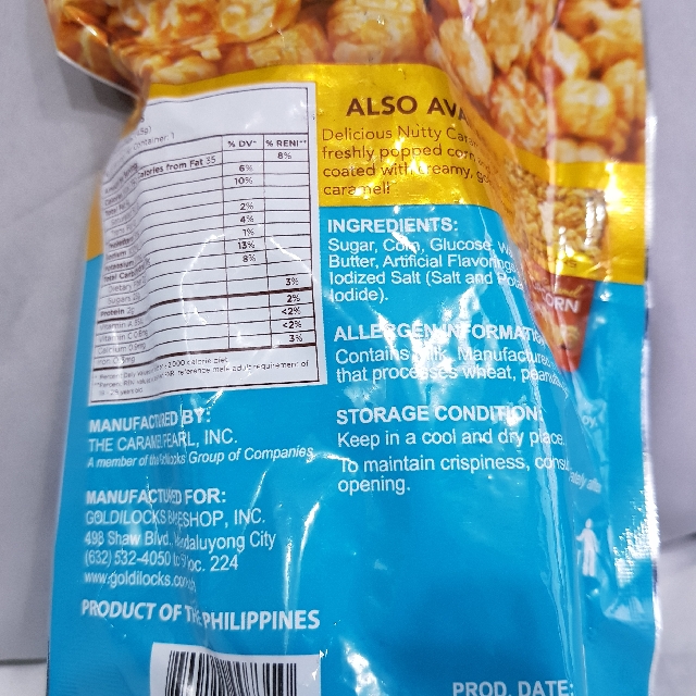 Goldilocks Caramel Popcorn, Food & Drinks, Packaged & Instant Food on ...