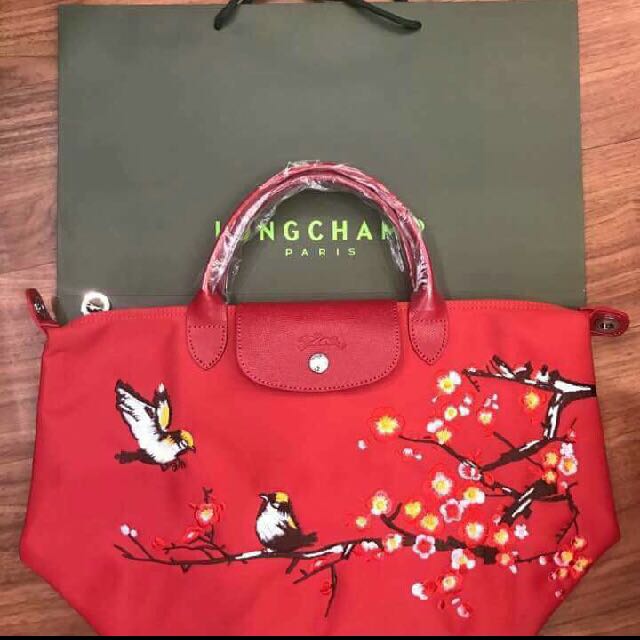 Longchamp with Embroidery Design, Women's Fashion, Bags & Wallets, Tote ...