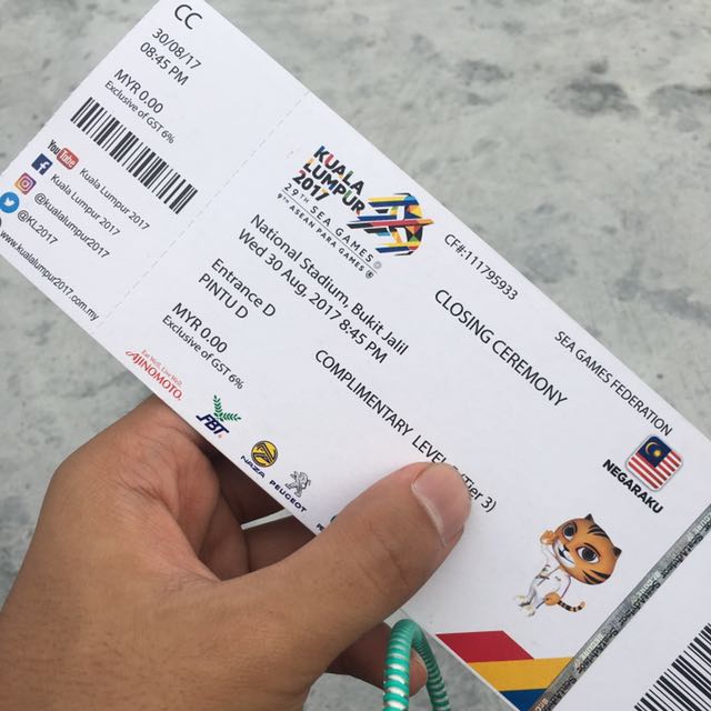 Closing ceremony ticket, Tickets & Vouchers, Event Tickets on Carousell