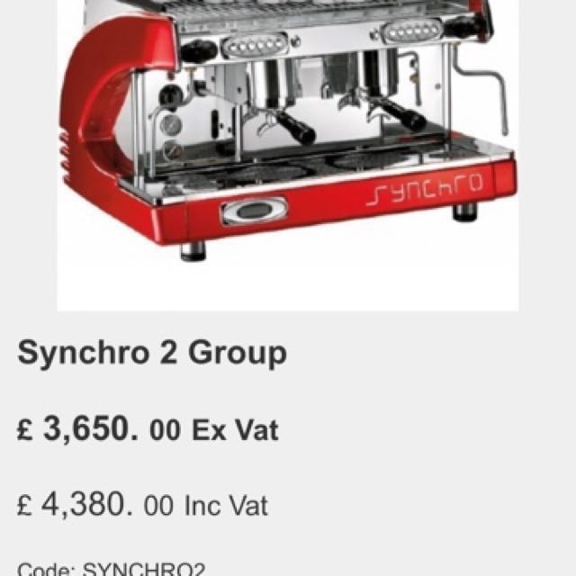 The Synchro 2 Group Standardsize traditional espresso machine, TV & Home Appliances, Kitchen ...