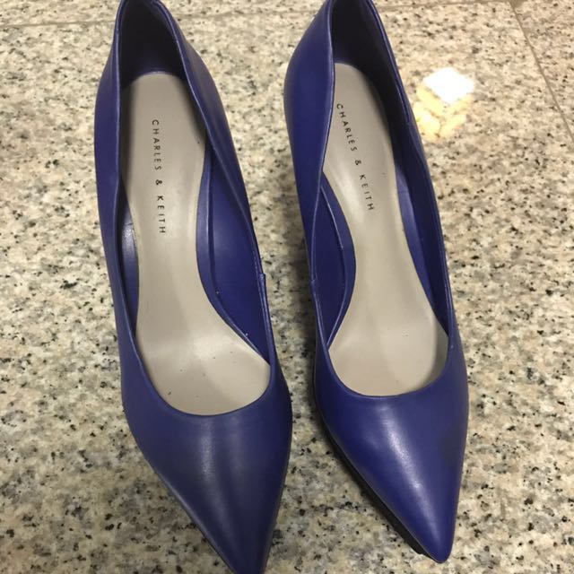 Charles & Keith Blue Black high heels, Women's Fashion, Footwear, Heels ...