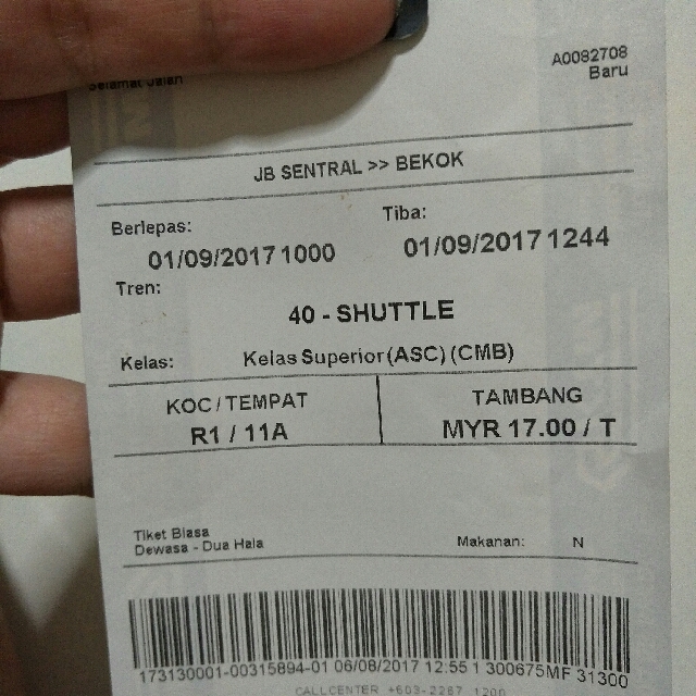 Train Ticket from JB To Bekok, Tickets & Vouchers, Local Attractions ...