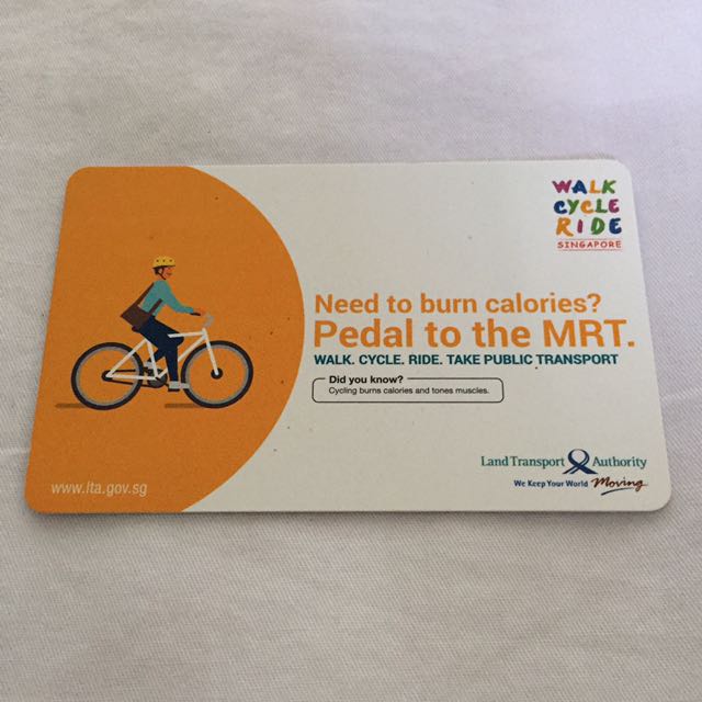 LTA Walk Cycle Ride limited edition Ez Link Card - CEPAS / ERP / MRT ...