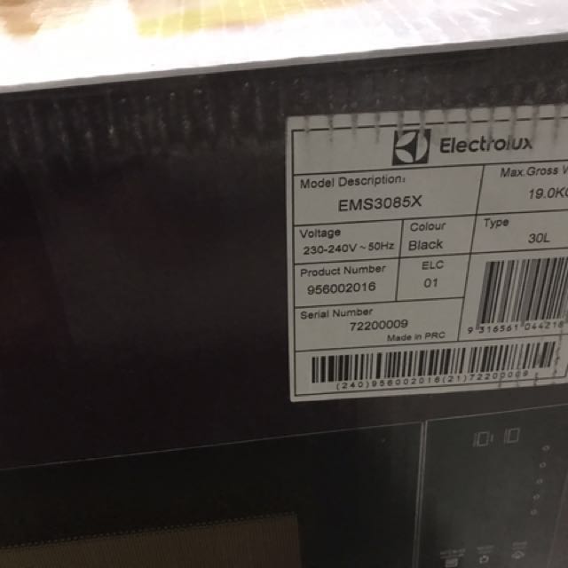 Microwave oven EMS3085X Electrolux, TV & Home Appliances, Kitchen ...
