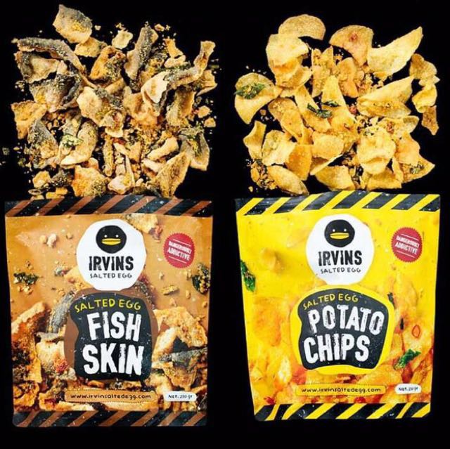 Irvin salted egg fish skin n potato chips, Food & Drinks, Packaged ...