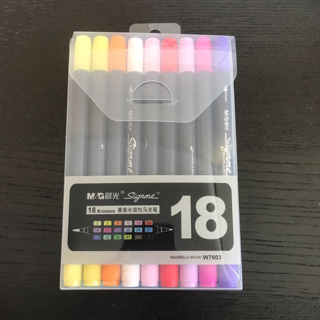 M&G brush pens 18 colours, Hobbies & Toys, Stationery & Craft, Other ...