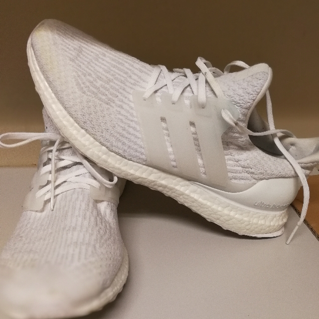Ultraboost Triple White UK 12, Men's Fashion, Footwear, Sneakers on ...