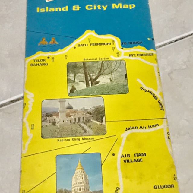 Vintage Pearl of The Orient Penang Map, Hobbies & Toys, Collectibles ...