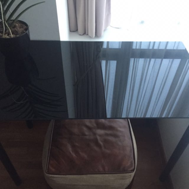 Glass Topped Desk- Ikea Glasholm / Adils, Furniture & Home Living ...