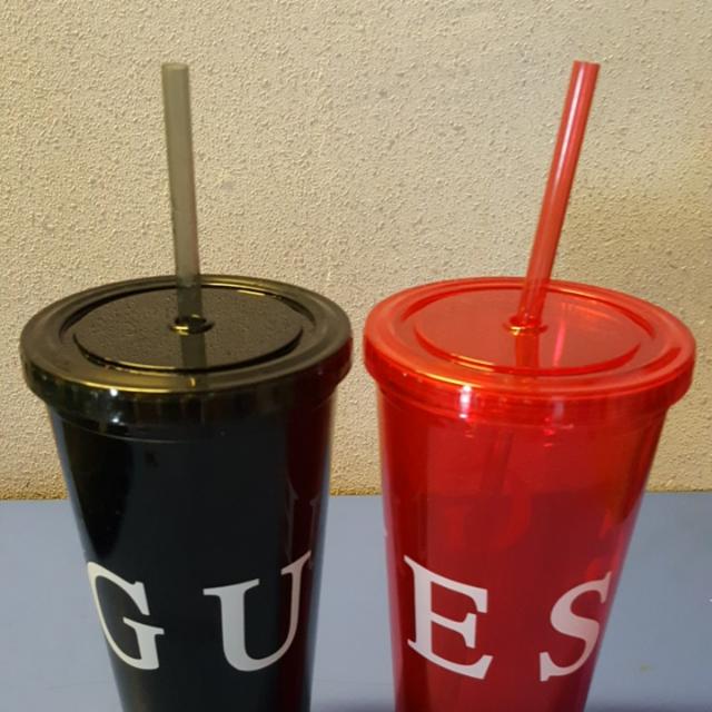 Guess (Cup With Cover And Straw), Everything Else on Carousell