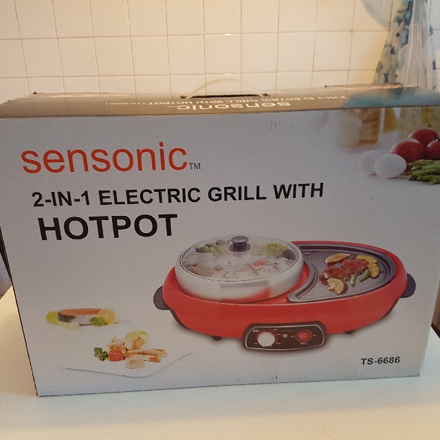 sensonic 2 in 1 bar b q and steamboat., TV & Home Appliances, Kitchen ...