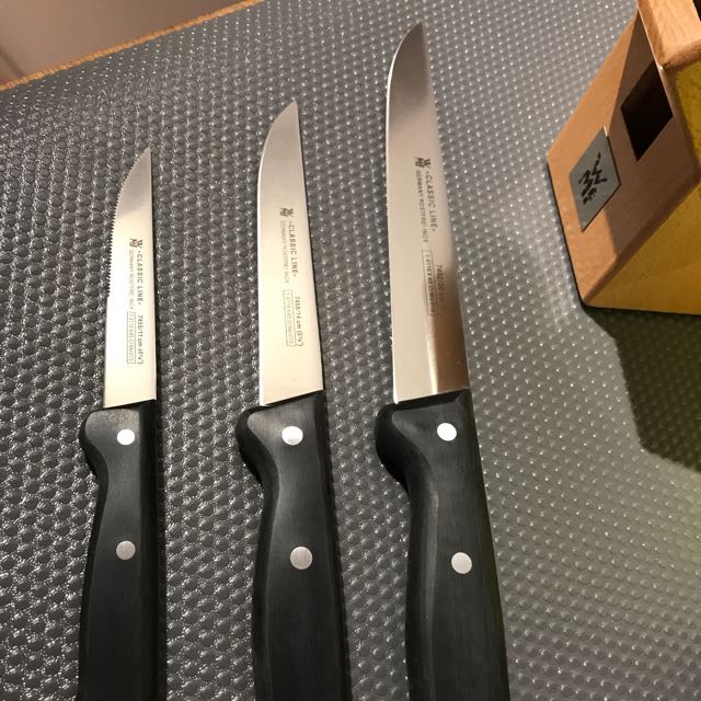 WMF Knife Block Set with 3 knives + Freebie!, TV & Home Appliances ...