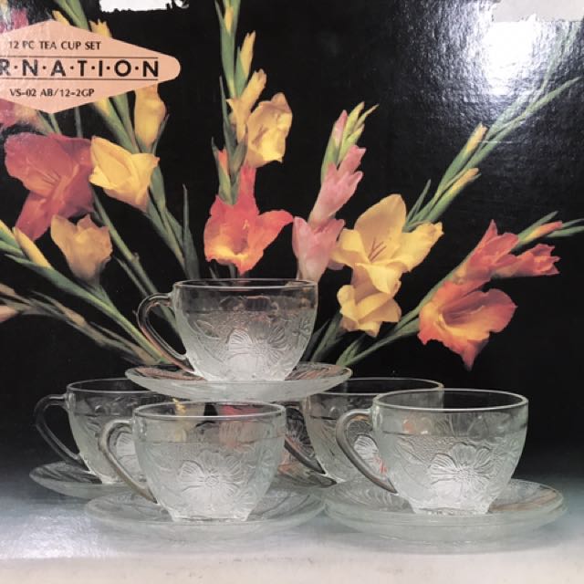 Retro vintage glass tea set, Furniture & Home Living, Kitchenware ...