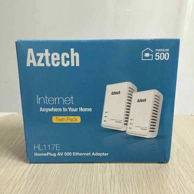 Aztech Ethernet Adaptor Homeplug HL117E, Computers & Tech, Parts ...