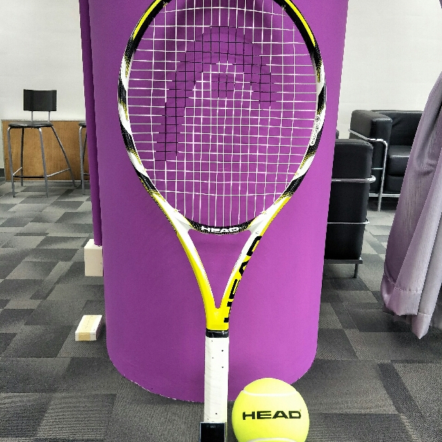 Giant Tennis Racket + Ball As Decor Purposes, Sports Equipment, Sports ...
