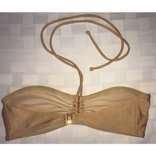 Gold Bandeau Swimsuit, Women's Fashion, Swimwear, Bikinis & Swimsuits ...