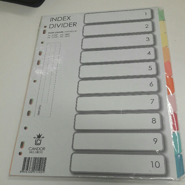 Index Divider, paper divider, Hobbies & Toys, Stationery & Craft, Craft ...