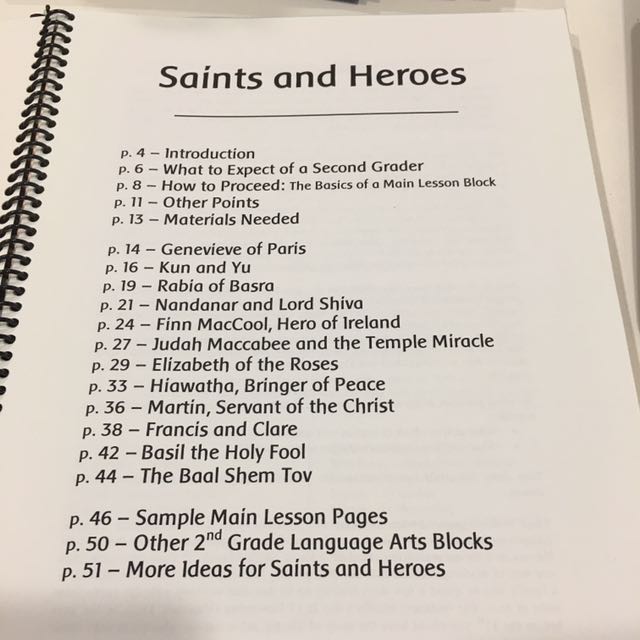 Saints and Heroes (2nd Grade waldorf steiner homeschooling), Hobbies ...