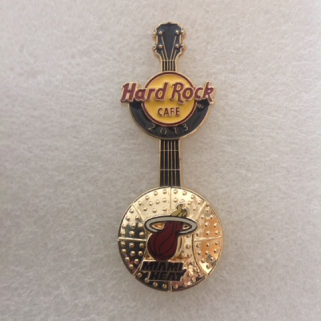 Hard Rock Cafe Pins - MIAMI HOT 2013 NBA MIAMI HEAT BASKETBALL GUITAR ...