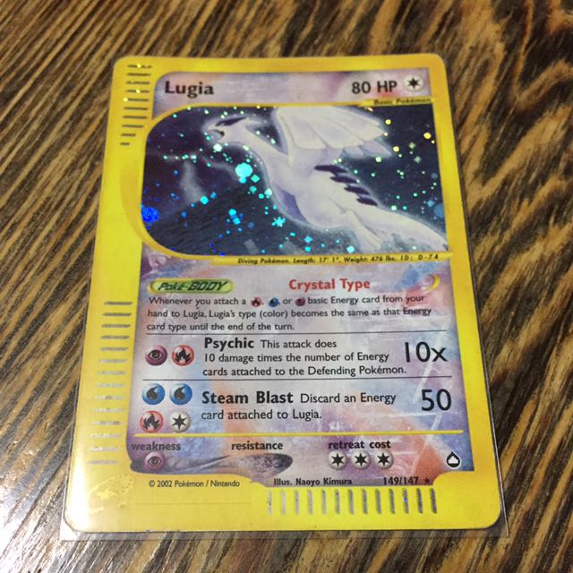 Pokemon Card Crystal Lugia, Hobbies & Toys, Toys & Games on Carousell