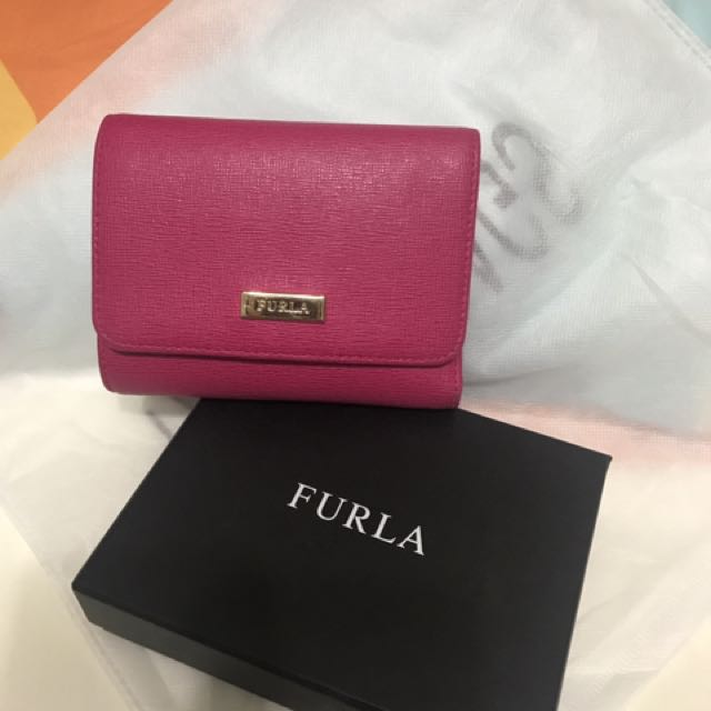 Furla hot pink wallet, Luxury, Bags & Wallets on Carousell