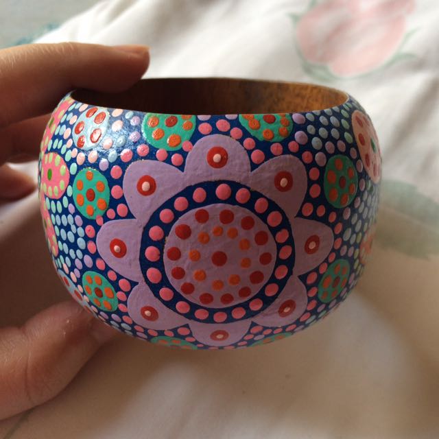 Hand-painted Wooden Bangle, Women's Fashion, Watches & Accessories ...