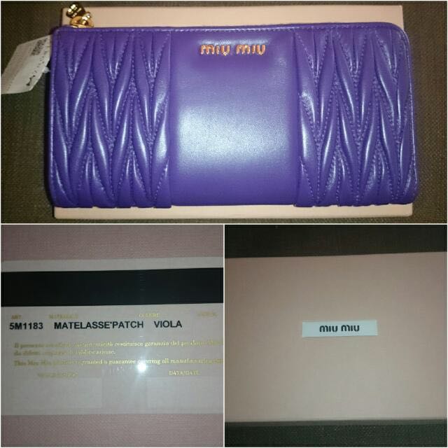 Brand New Mui Mui Wallet Viola, Women's Fashion, Bags & Wallets ...