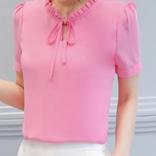 Pink blouse, Women's Fashion, Tops, Blouses on Carousell