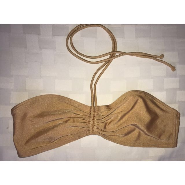 Gold Bandeau Swimsuit, Women's Fashion, Swimwear, Bikinis & Swimsuits ...