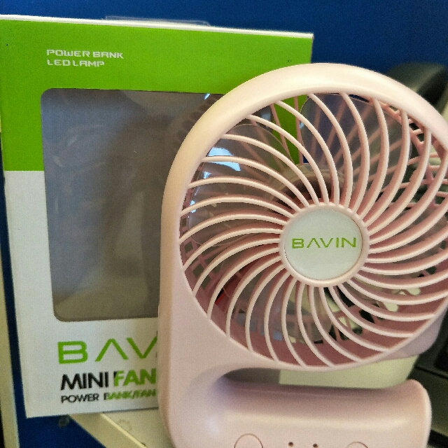 Bavin Mini Fan / Powerbank, Audio, Portable Audio Accessories on Carousell